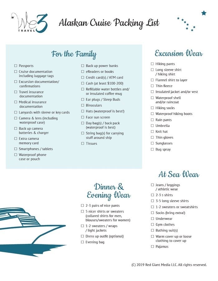 Disney Cruise Packing List Printable